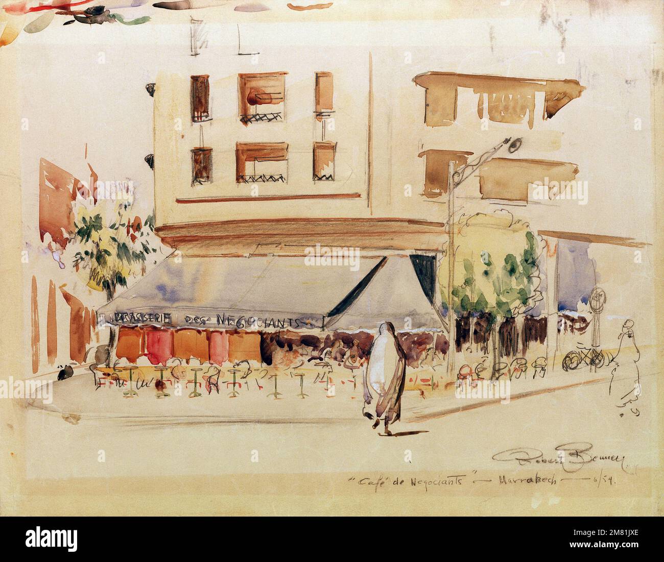 Artwork: "Cafe In French Morocco" Artist: Robert Benny, USAF Art ...