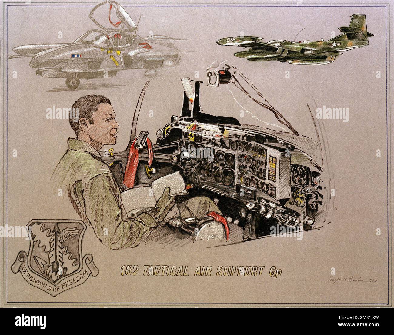 Artwork: "Defenders of Freedom, The 182nd Tactical Air Support Group ...