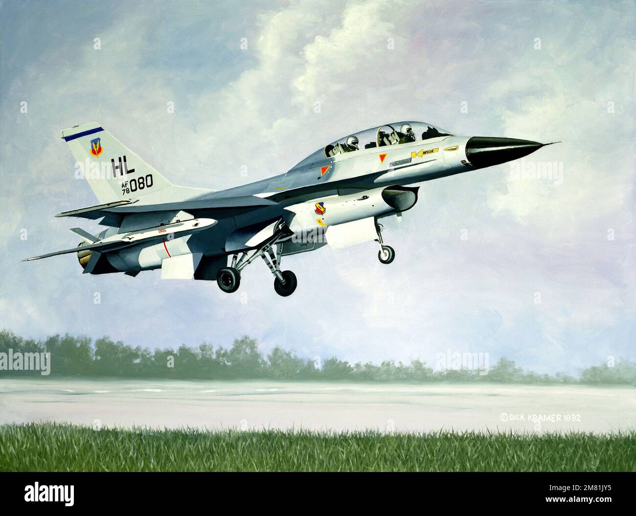 Artwork: "F-16 Touchdown" Artist: Dick Kramer, USAF Art Collection ...