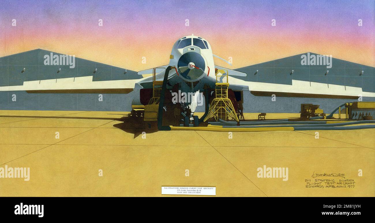 Artwork: "B-1 Strategic Bomber Flight Test Aircraft" Artist: Keith ...