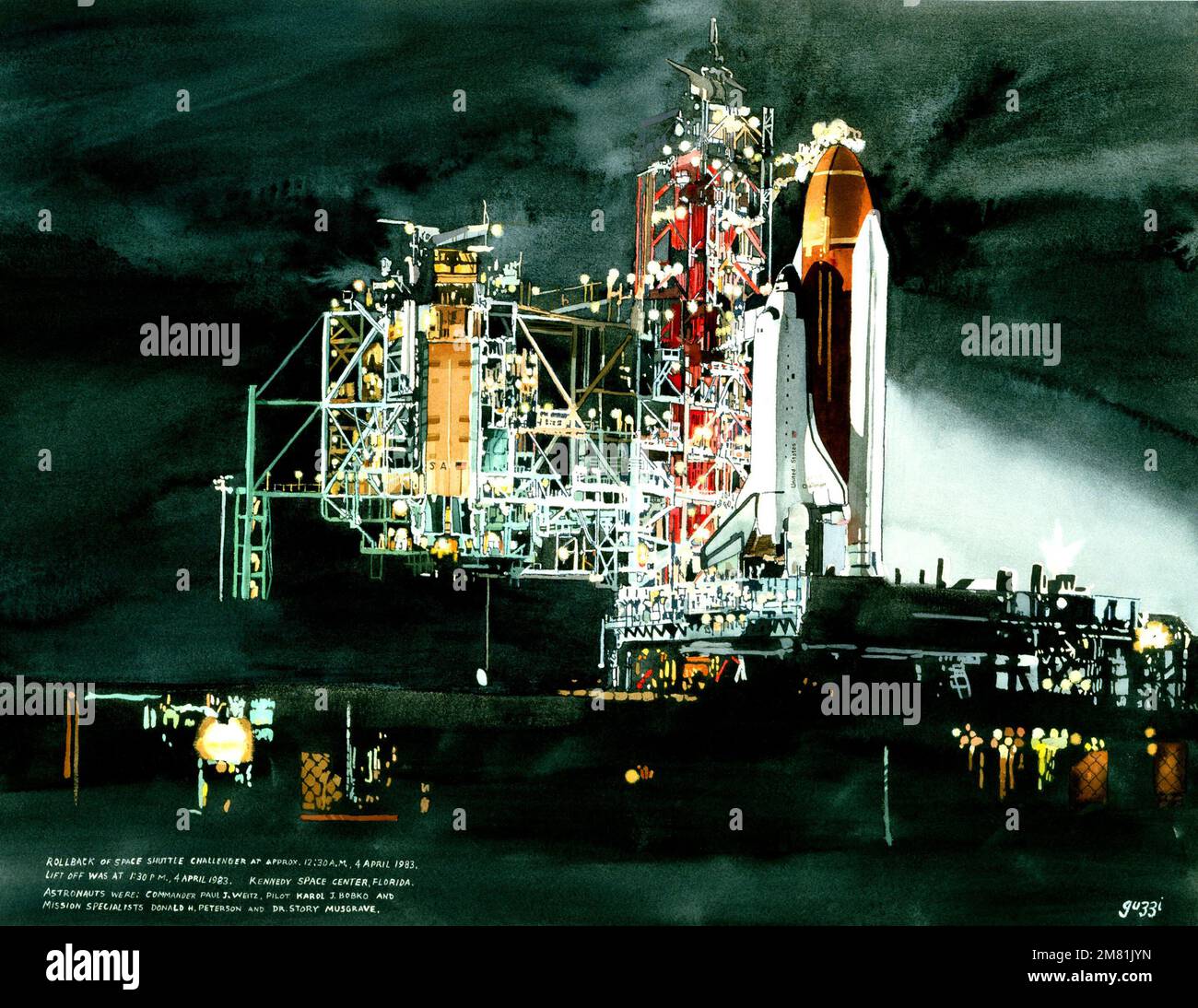 Artwork: "Rollback of Space Shuttle Challenger" Artist: George Guzzi ...