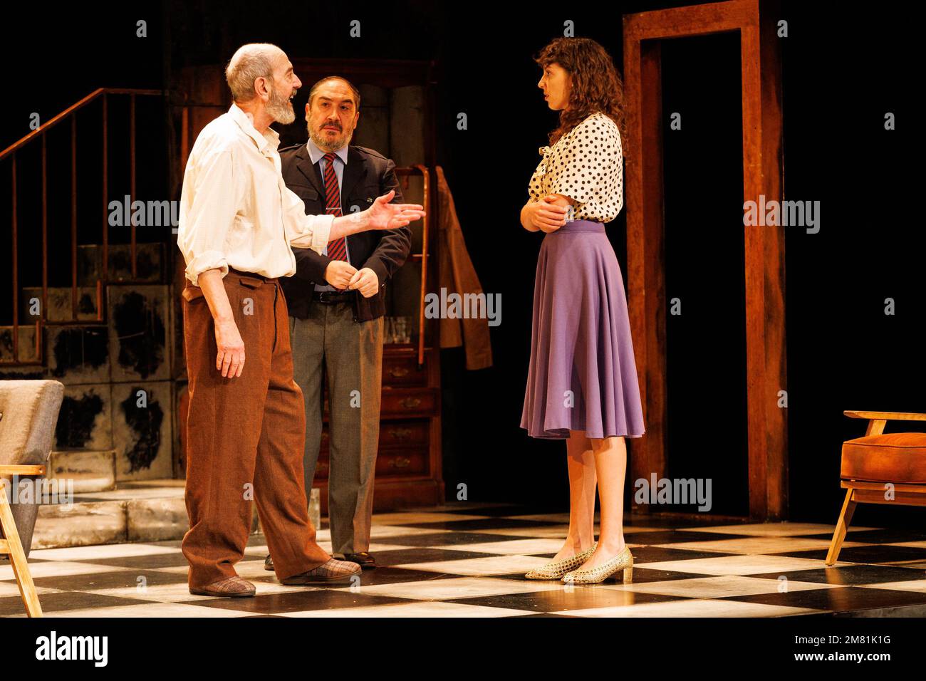 Miguel Rellan, Alfonso Lara and Silma Lopez during the graphic pass of ...