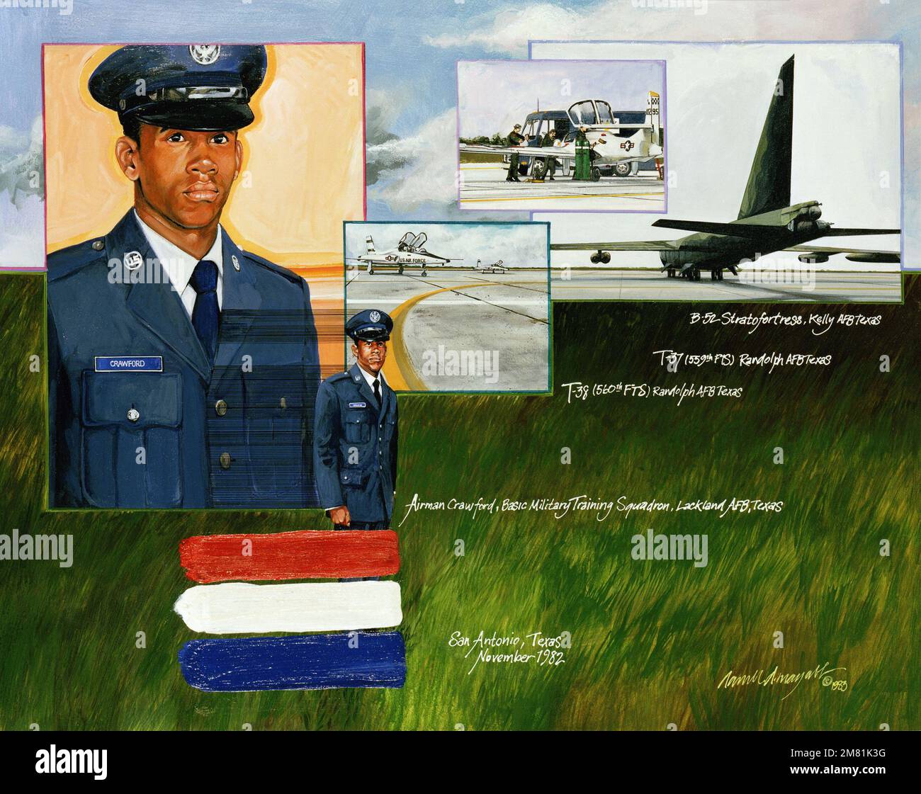 Artwork: "AIRMAN Crawford" Artist: Darrell Mayabb, USAF Art Collection ...