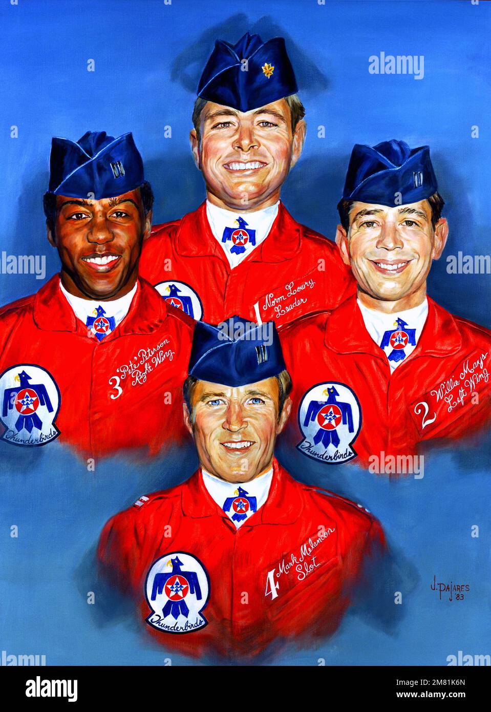Artwork: "Memorial Portrait - Four Thunderbirds: Major Norm Lowry, CAPT ...