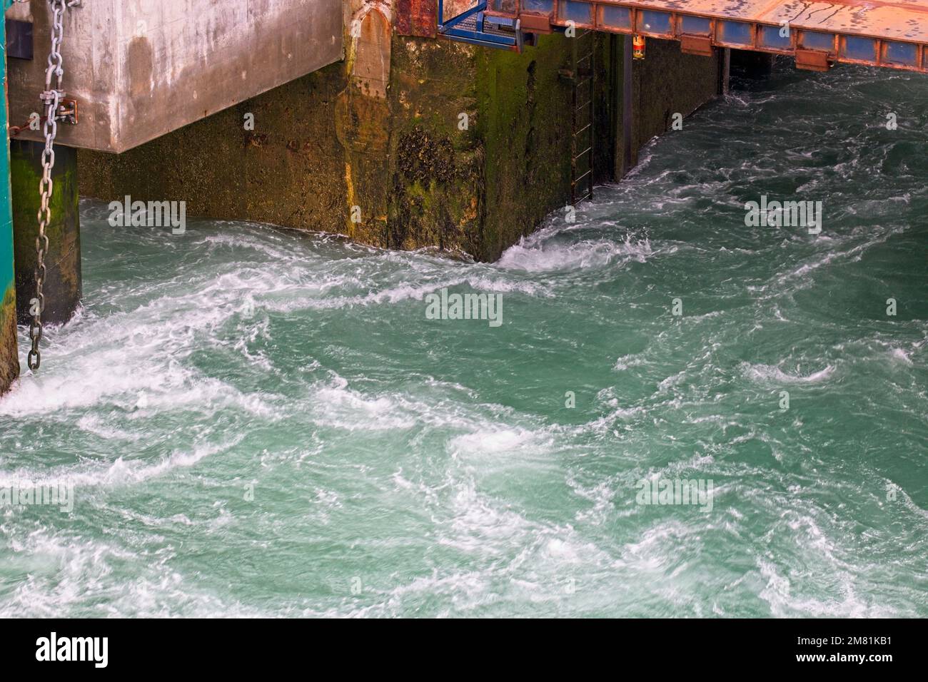 Turbulent waters as the ferry left the terminal in Digby, Nova Scotia ...