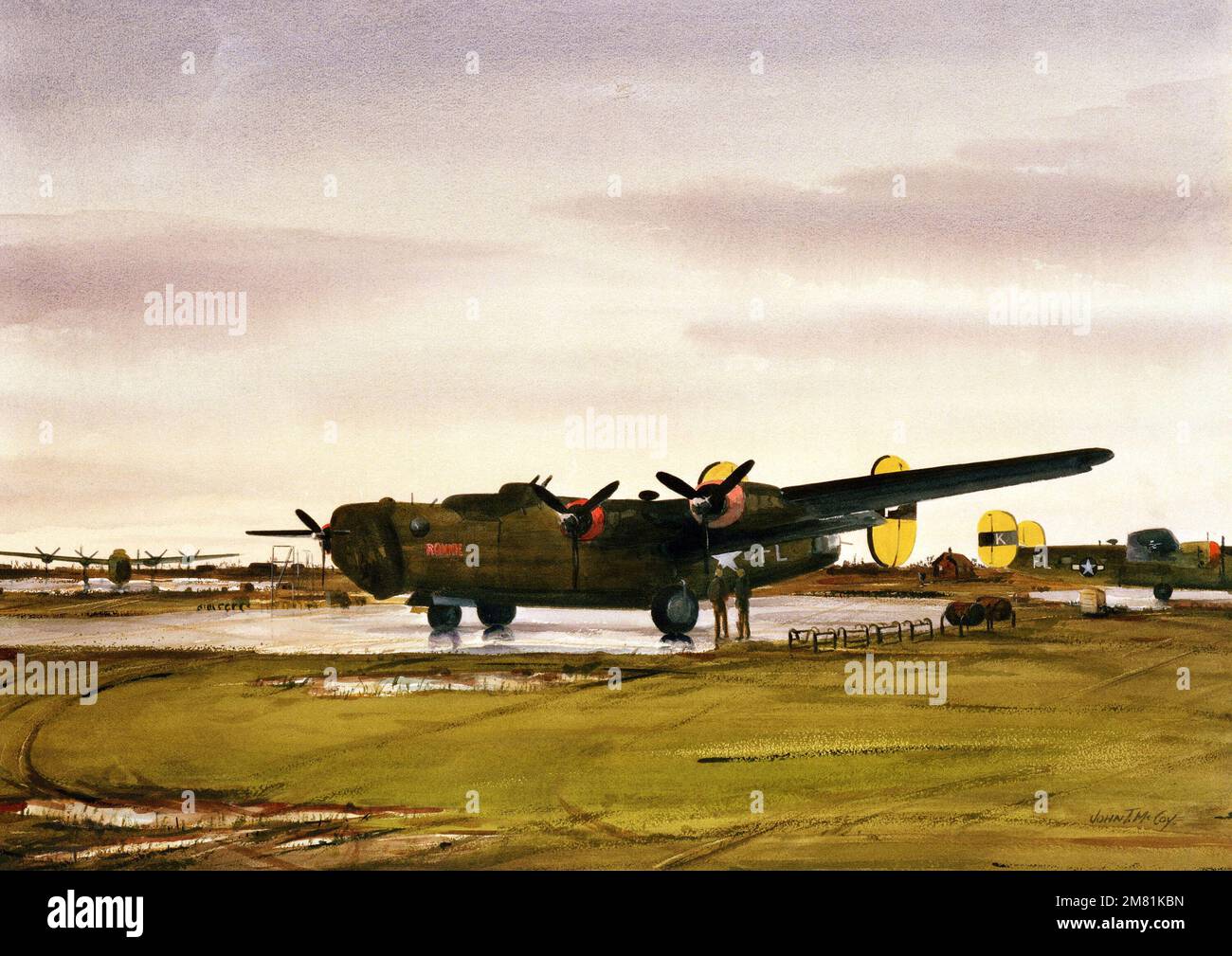 Artwork: "War Birds at Rest, England". Artist: John McCoy. US Air Force ...