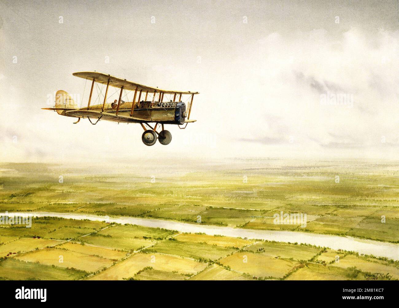 Artwork: "DH-4 Flying the Mail in the 1920s". Artist: John McCoy. US ...