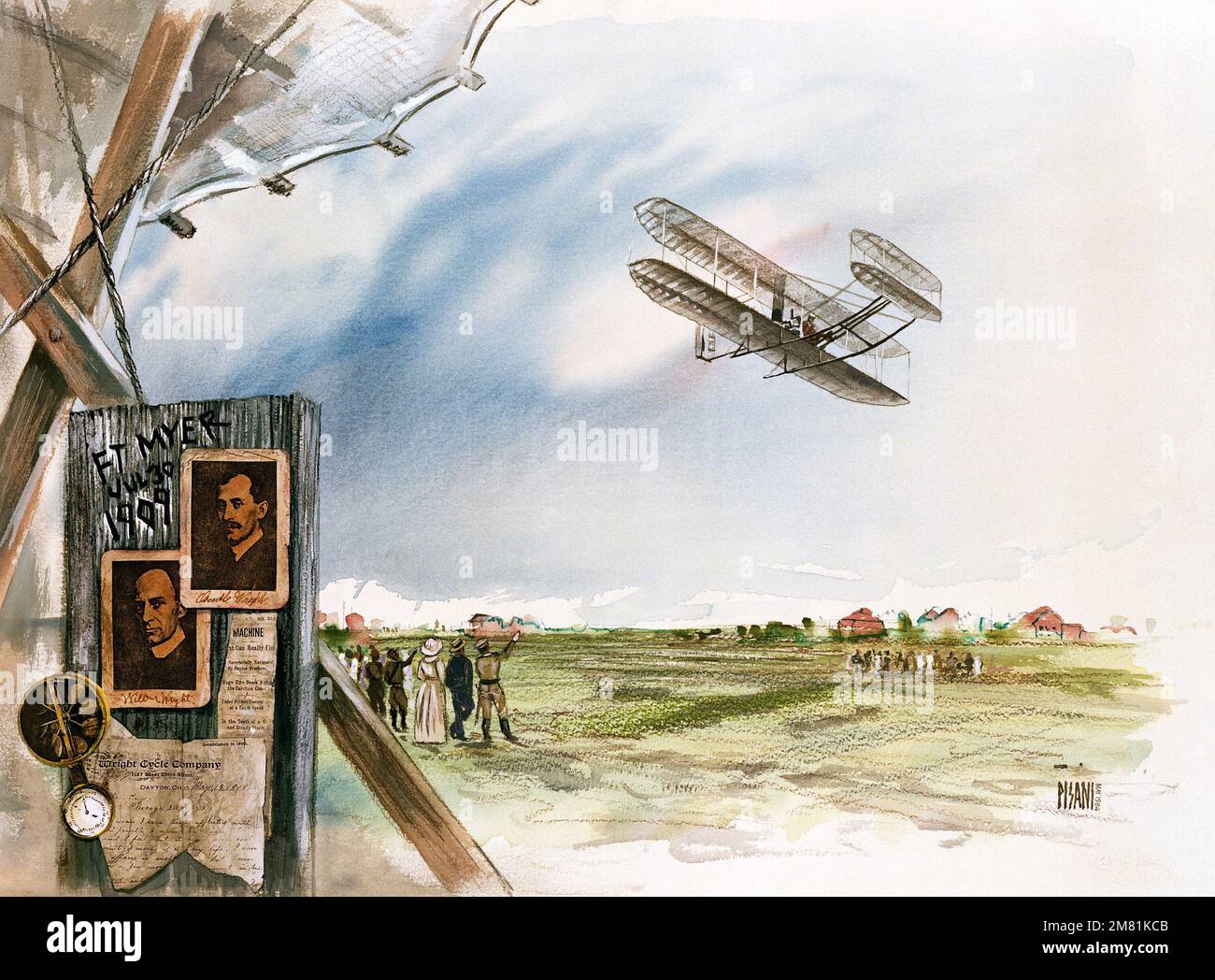Artwork: "1ST Military Flight, Fort Meyer, Virginia ". Artist: Joe ...