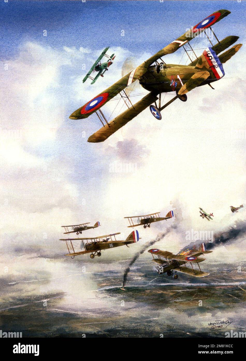 Artwork: "Fighting the Flying Circus, 1918". Artist: John McCoy, US Air ...