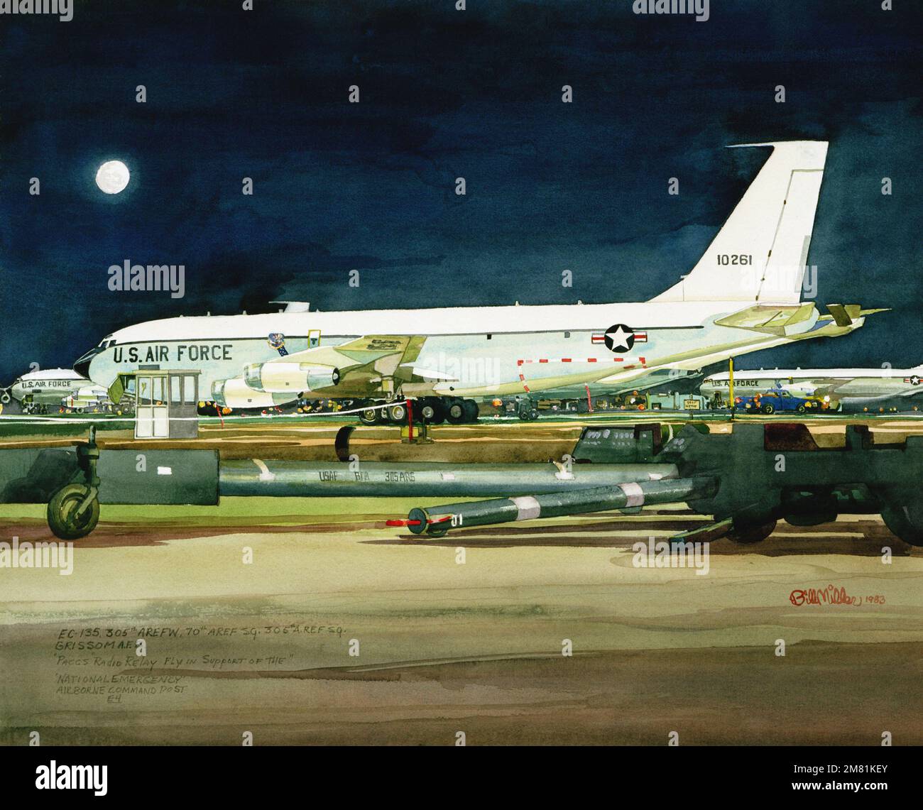Artwork: "EC-135, Grissom AFB, IN" Artist: Bill Miller, USAF Art ...
