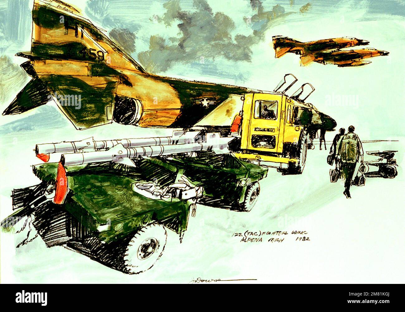 Artwork: "122 (TAC) Fighter Wing, Alpena, Michigan 1982". Artist: John ...