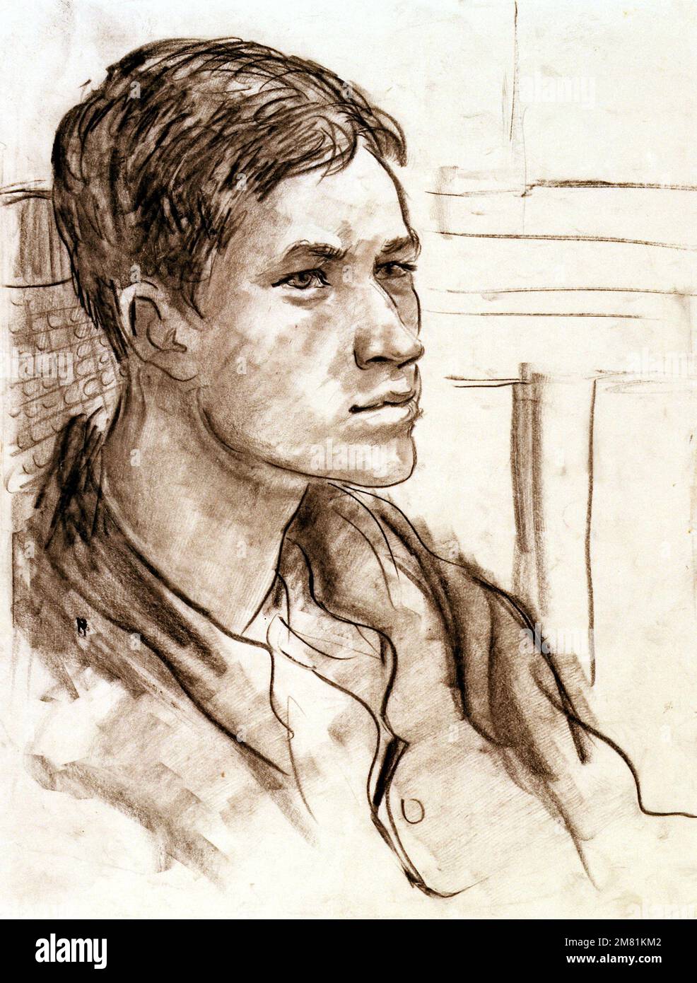 Artwork: "Human Interest Study", crayon, 9"x 12". Artist: Marion ...