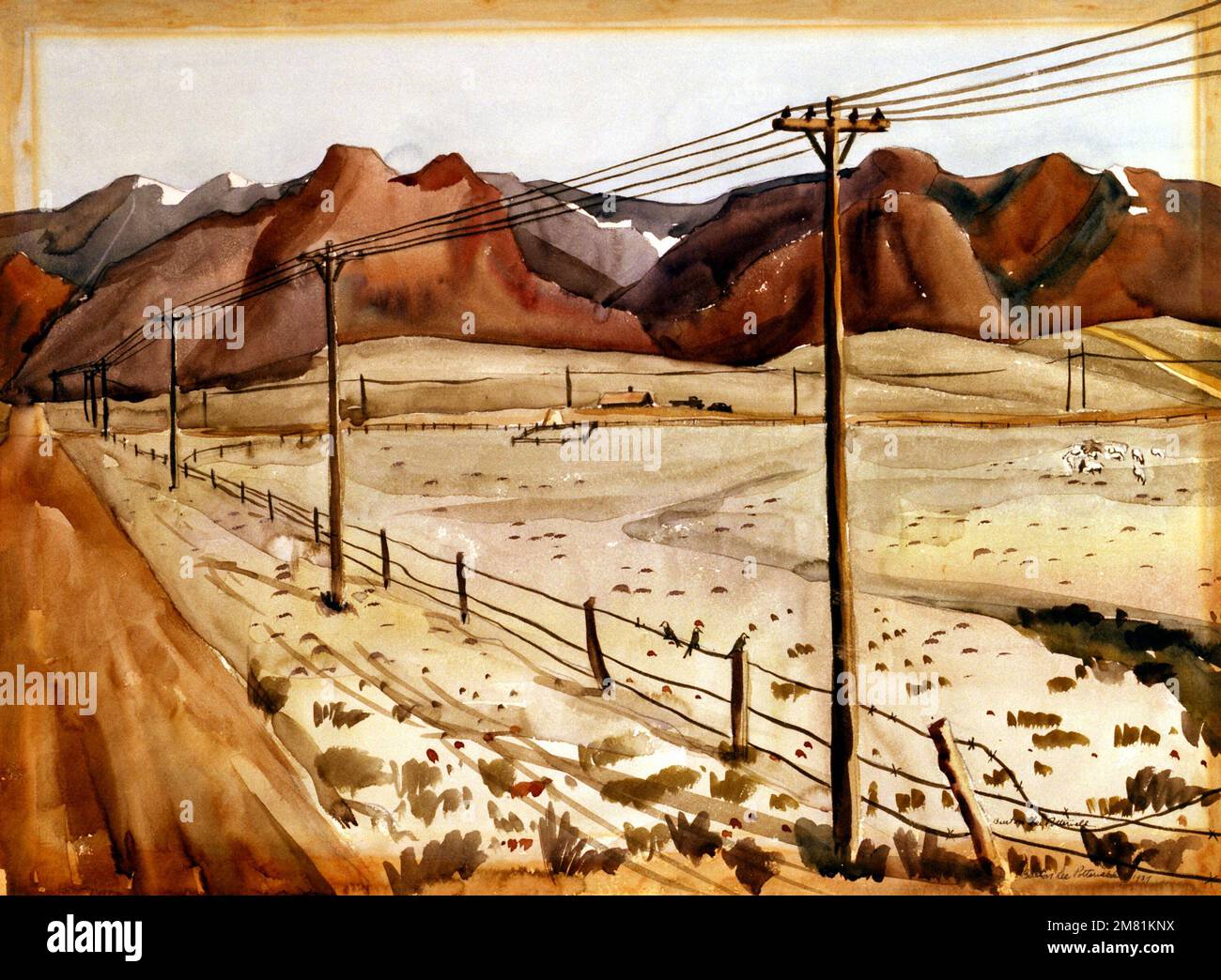 Artwork: "Montana", 1937, watercolor, 15-1/2" x 21". Artist: Burton Lee ...