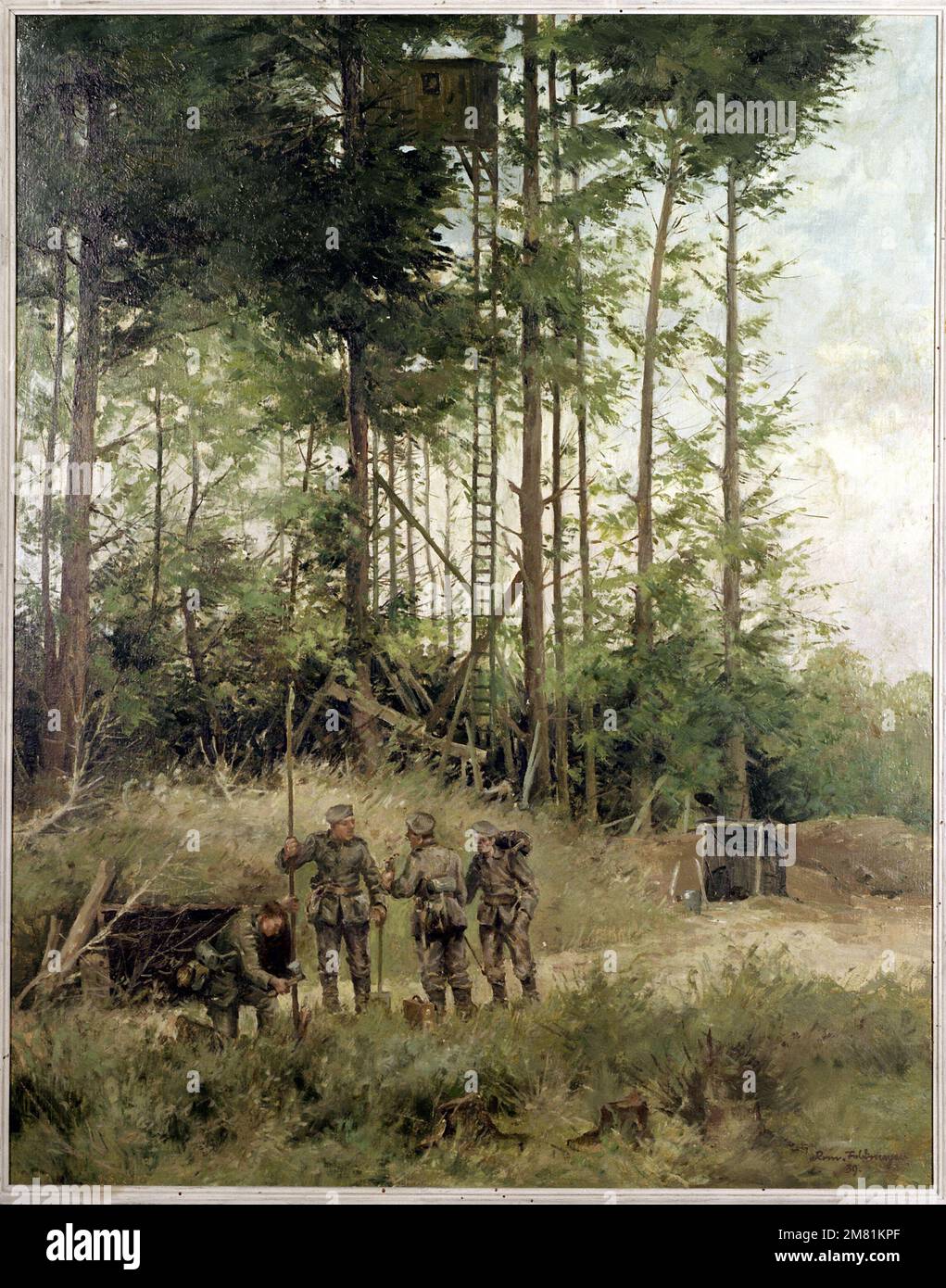 Artwork: "Observation Post in Wooded Area," Lille, France, 1939. Artist ...