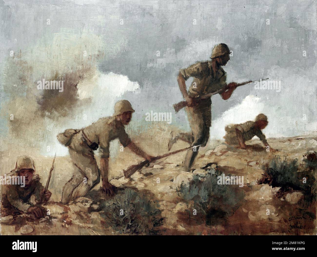 Artwork: "Infantry Assault," 1942. Artist: Karl Busch. Catalog Number ...