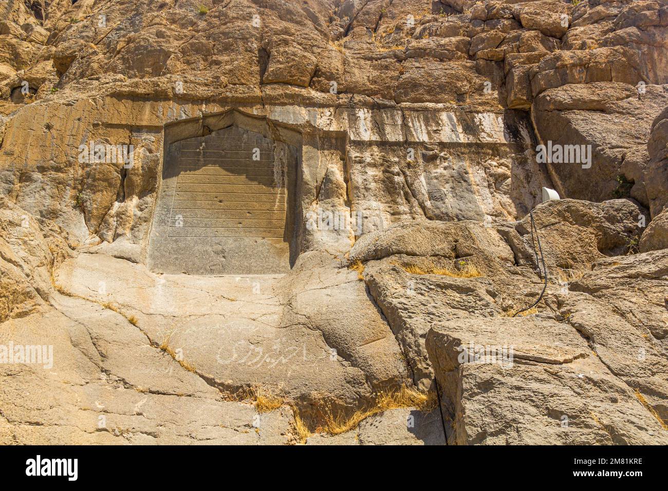 BISOTUN, IRAN - JULY 13, 2019: Safavid inscription in Mithradata ...