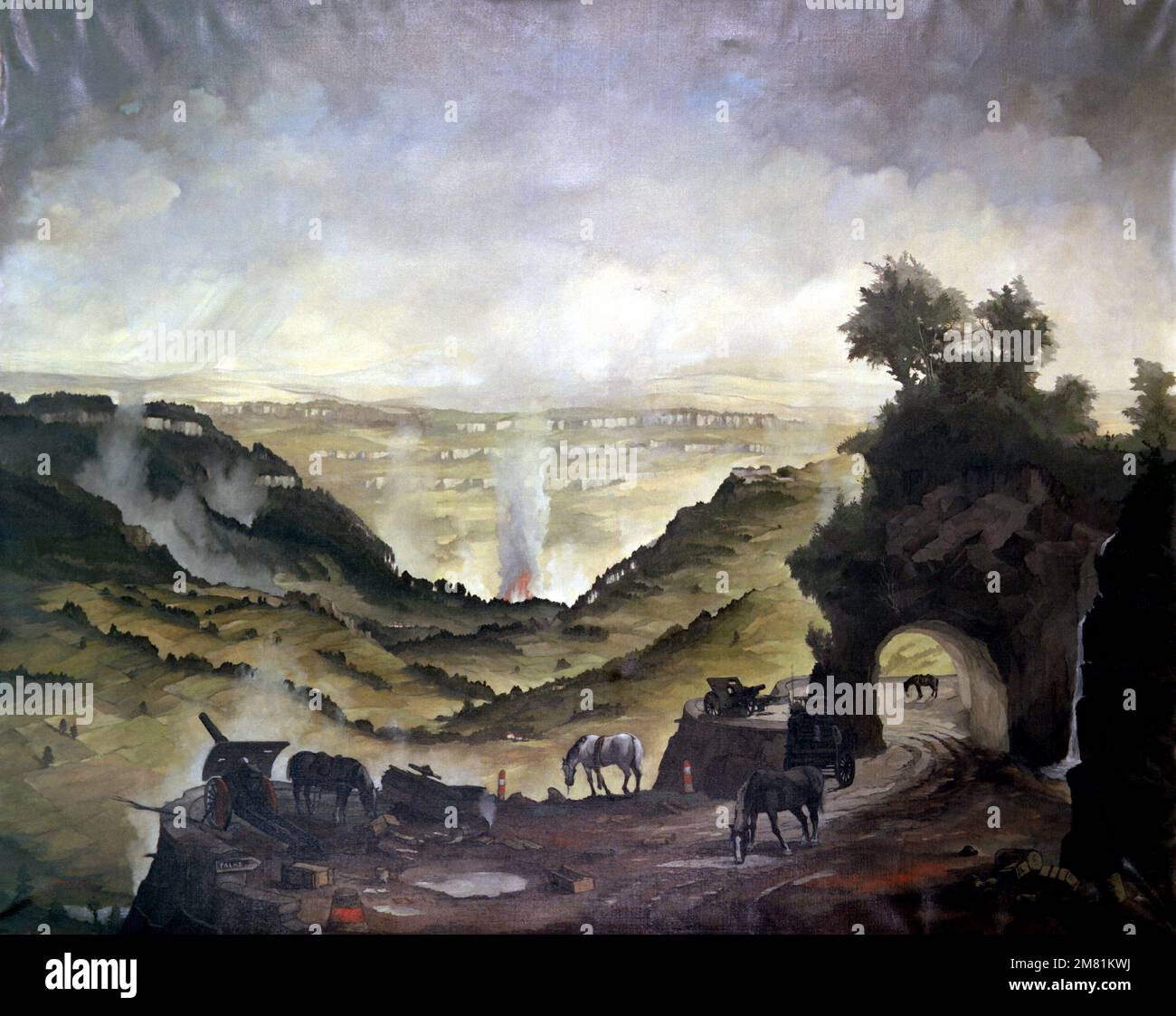 Artwork: "Horse Drawn Artillery in Burgundy - WW I". - Artist: Bloss ...