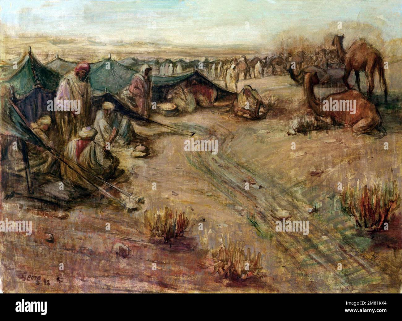 Artwork: "Arab Camp," North Africa 1942. Artist: Helmut Georg. Catalog ...