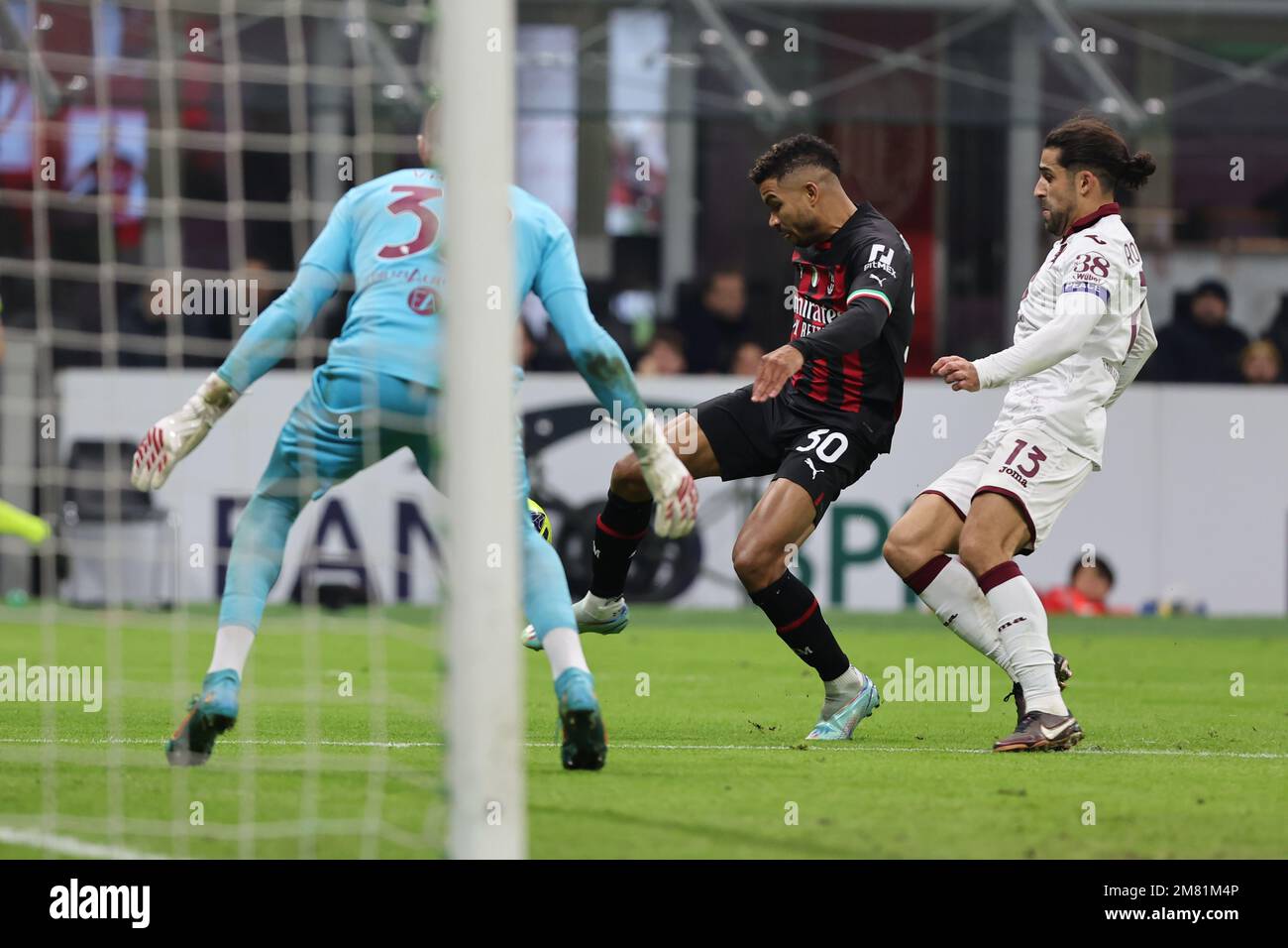 Junior Messias of AC Milan in action during Coppa Italia 2022/23 ...