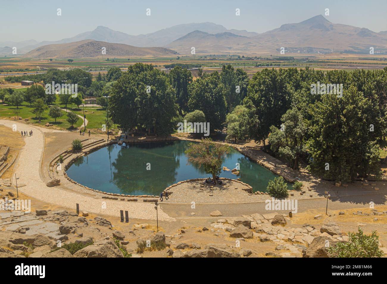 Pond in the archeological area of Bisotun, Iran Stock Photo - Alamy