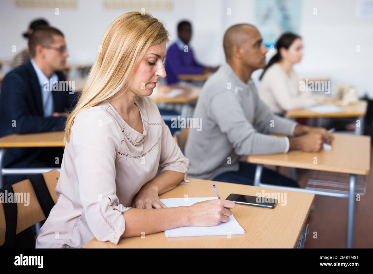 University students in advanced training courses in auditorium Stock ...