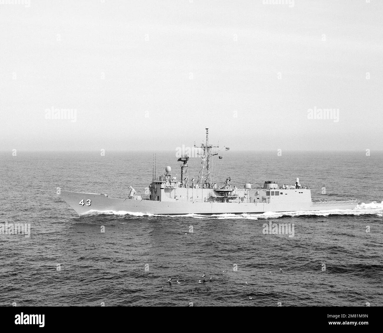 A port beam view of the Oliver Hazard Perry-class guided missile ...
