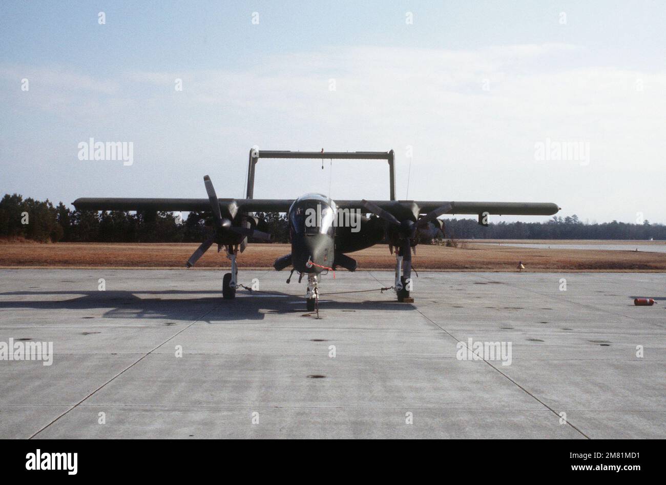 A front view of an OV-10D Bronco aircraft from the 1ST Marine ...