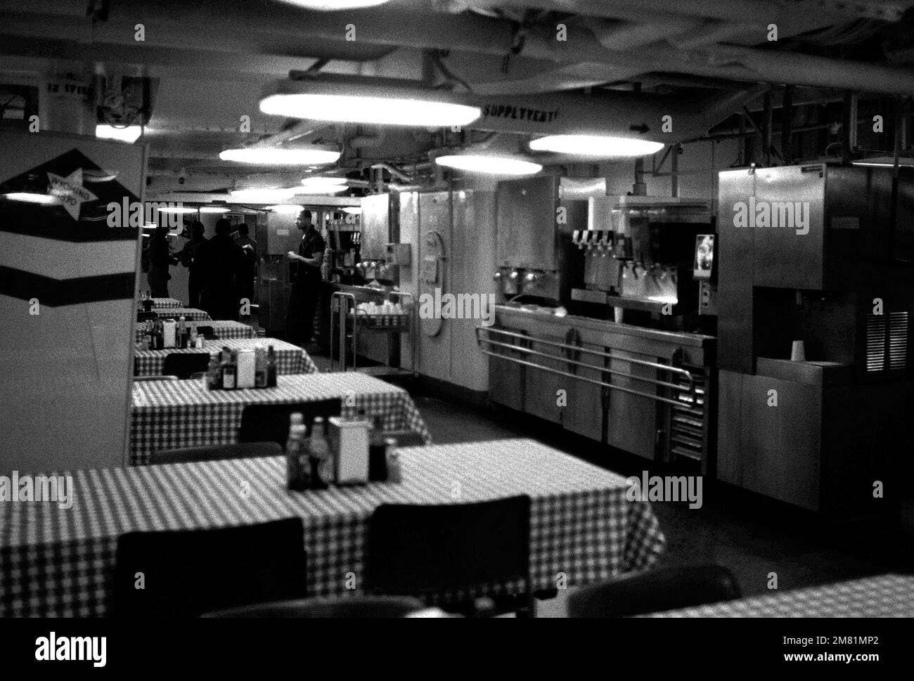 A view of the aft mess deck eating area (enlisted) aboard the aircraft ...