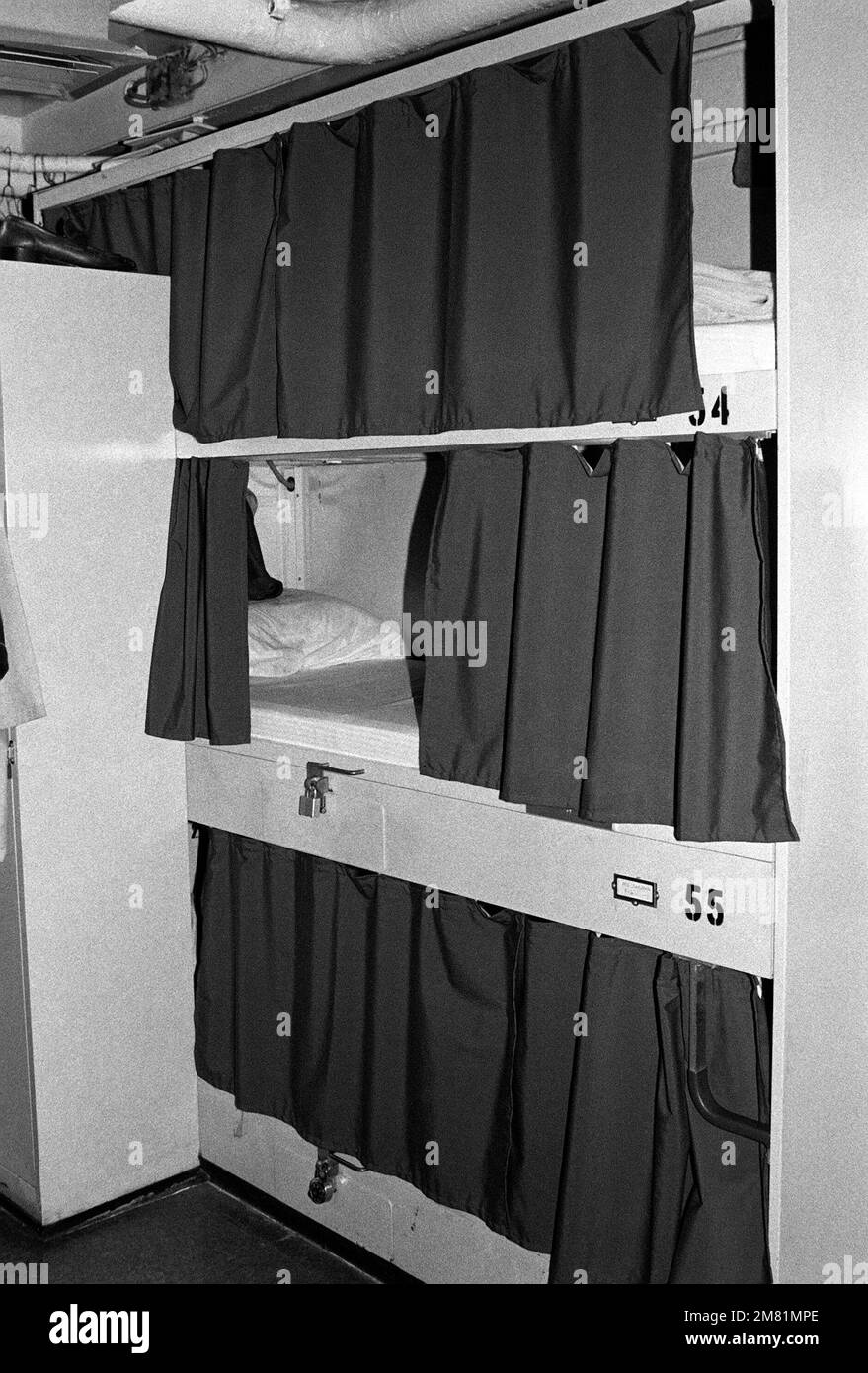 A view of the aft CHIEF PETTY Officer berthing area aboard the aircraft ...