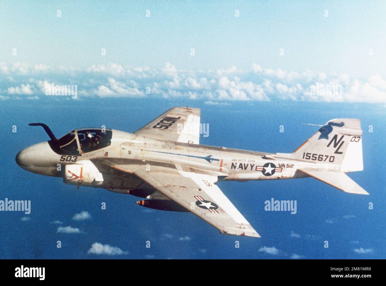 Left side air-to-air view of an A-6E Intruder aircraft from Medium ...