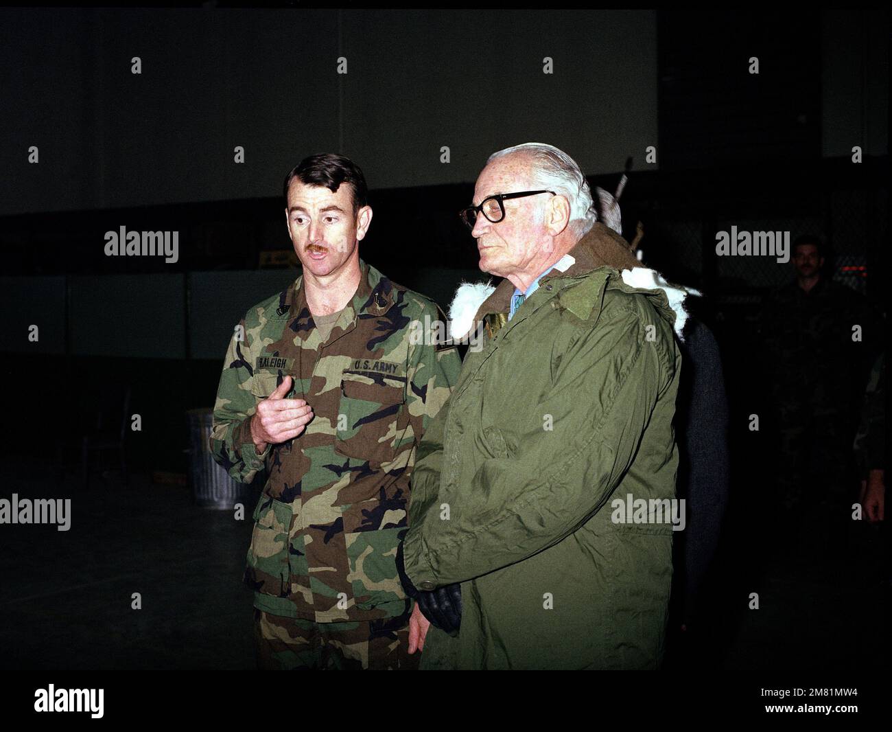 Retired US Senator Barry M. Goldwater listens to a presentation during ...