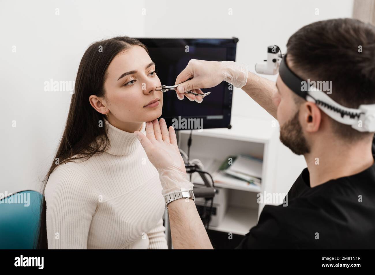 Larynx endoscopy examination hi-res stock photography and images - Alamy