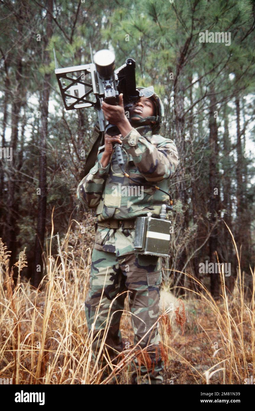Sergeant David R. Lee demonstrates the Redeye portable anti-aircraft ...