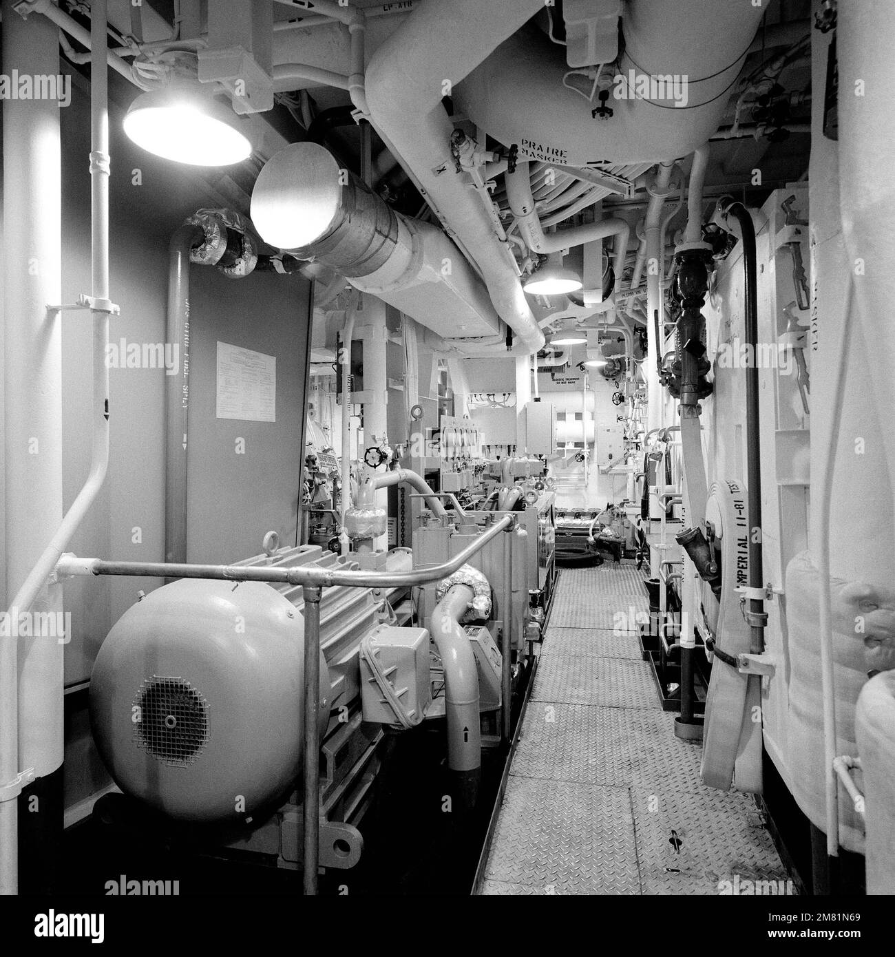 Interior view engine room Black and White Stock Photos & Images - Alamy