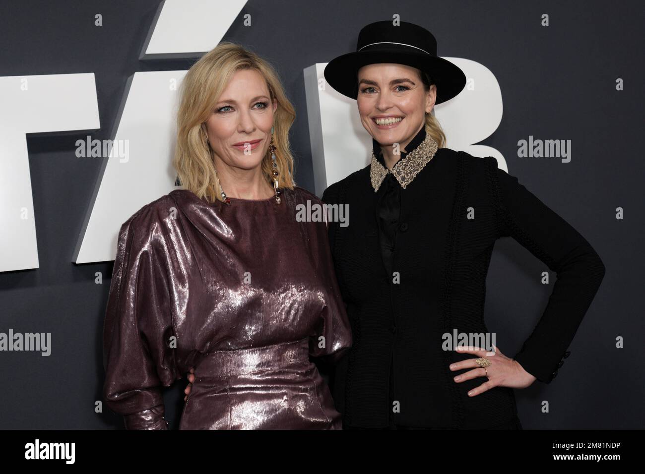 Cate Blanchett, left and Nina Hoss pose for photographers upon arrival at the premiere of the ...