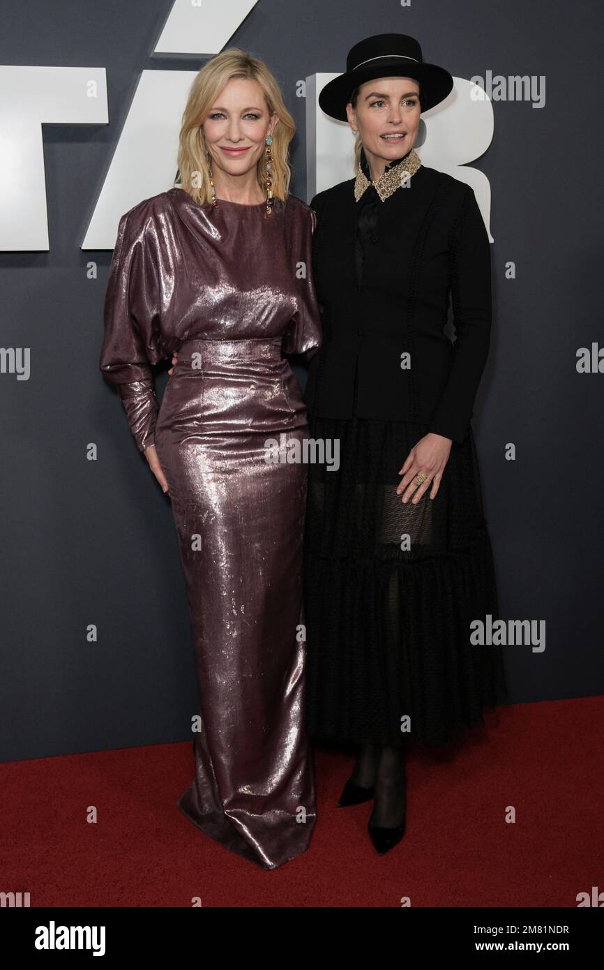 Cate Blanchett, left and Nina Hoss pose for photographers upon arrival at the premiere of the ...