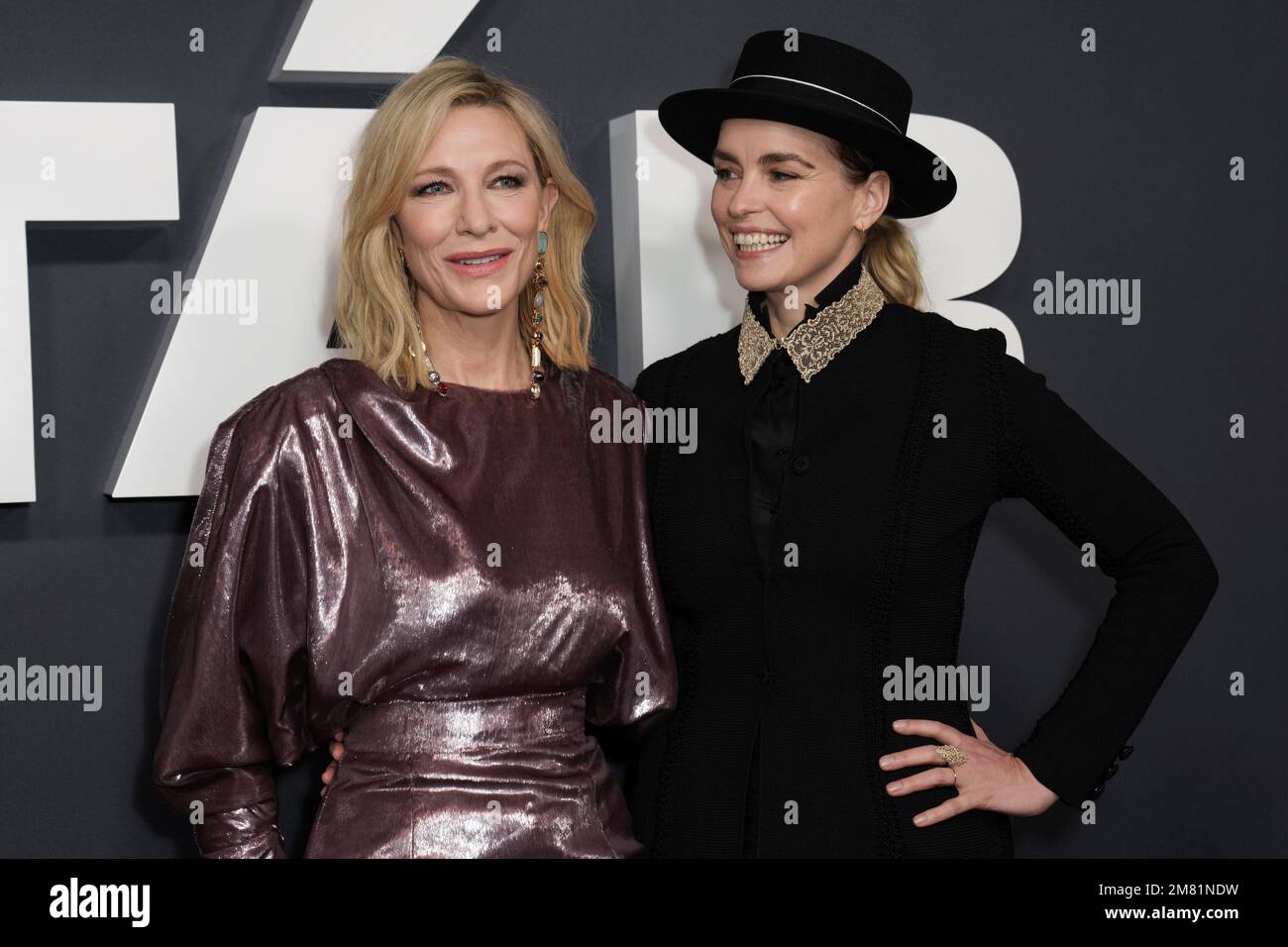 Cate Blanchett, left and Nina Hoss pose for photographers upon arrival at the premiere of the ...