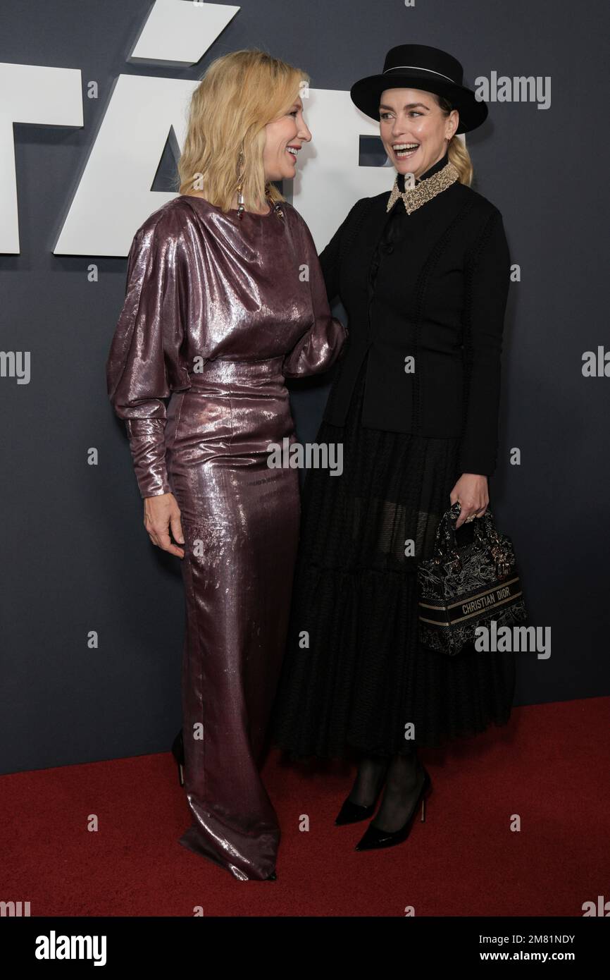 Cate Blanchett, left and Nina Hoss pose for photographers upon arrival at the premiere of the ...