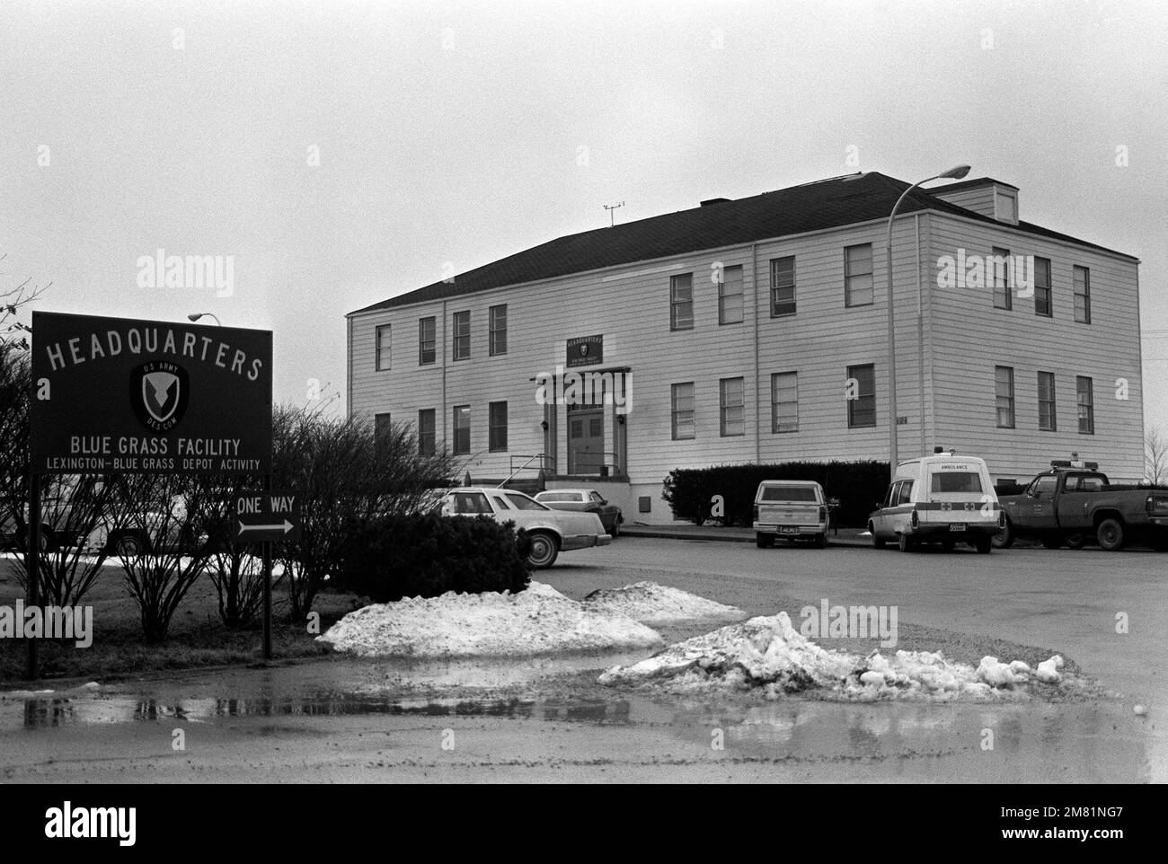 An exterior view of the Headquarters/Administration building for the ...