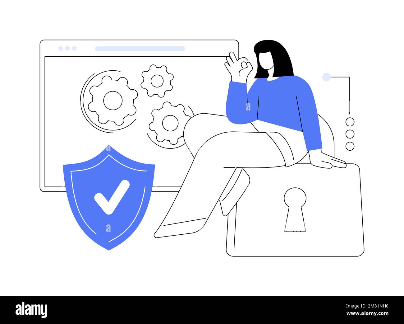 Cyber security data protection abstract concept vector illustration ...