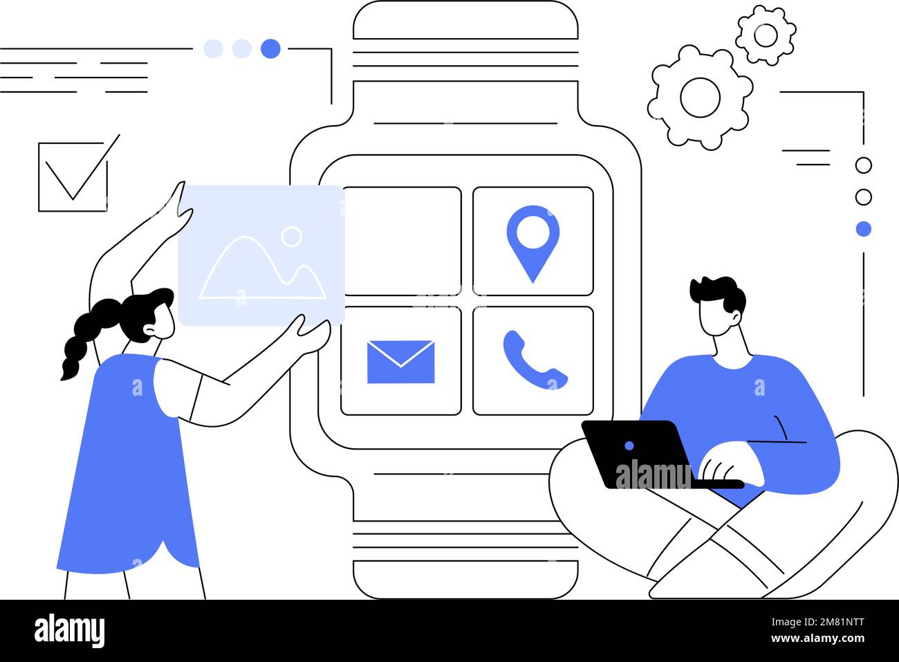 Smartwatches mobile apps development abstract concept vector ...