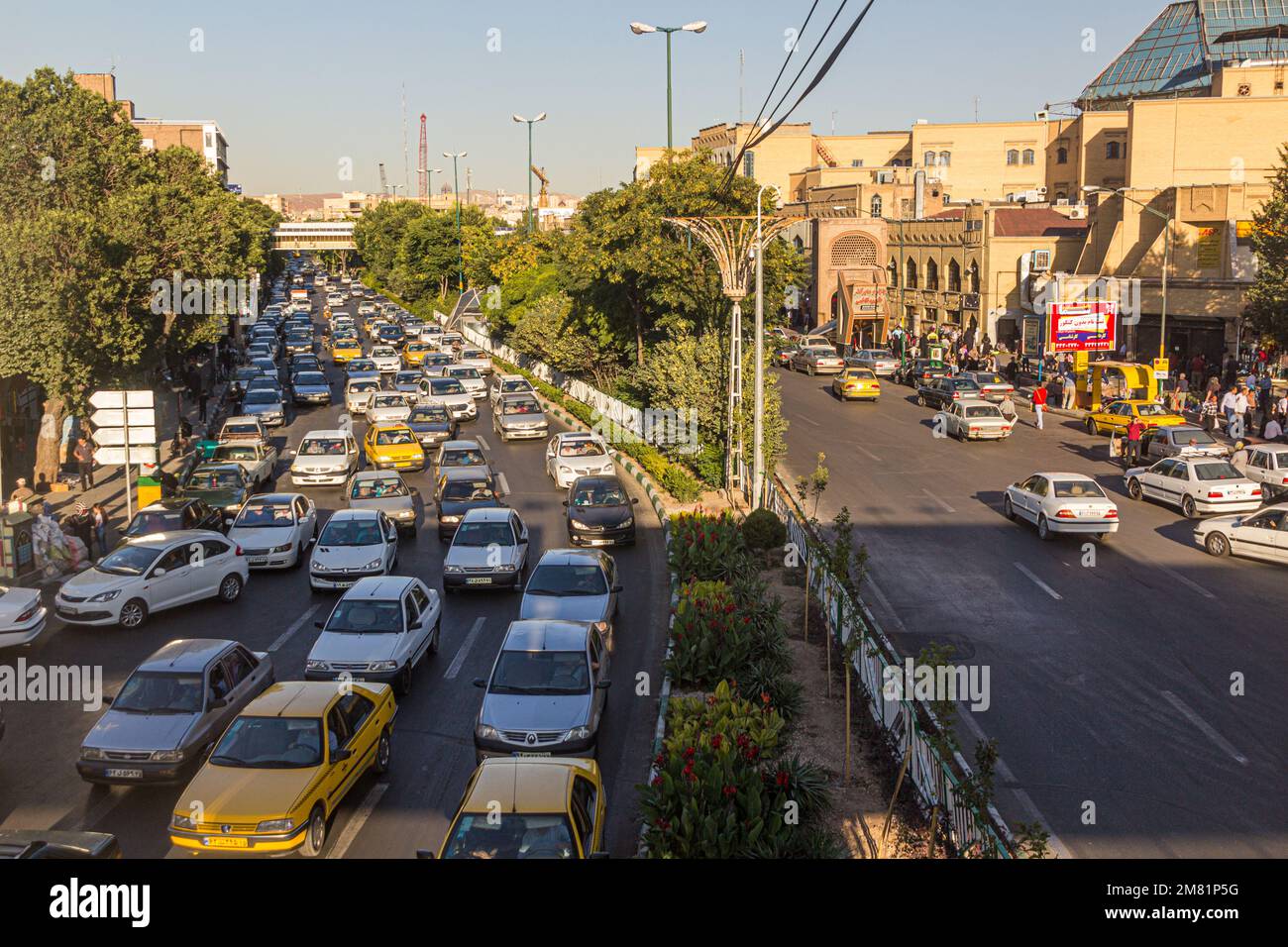 TABRIZ, IRAN - JULY 15, 2019: Jomhoori Eslami street in Tabriz, Iran ...