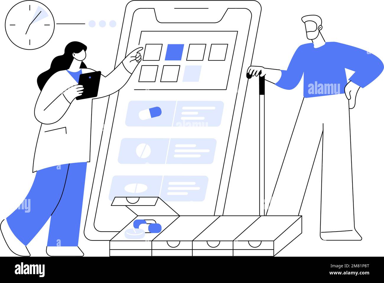 Smart pill boxes abstract concept vector illustration Stock Vector ...