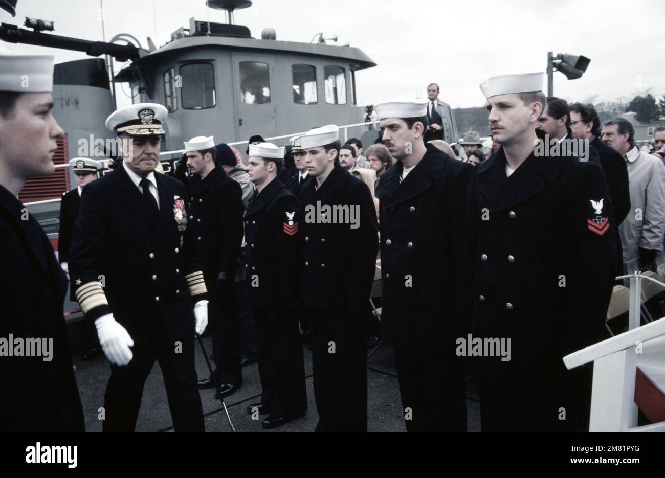 Admiral James D. Watkins, CHIEF of Naval Operations, arrive for the ...