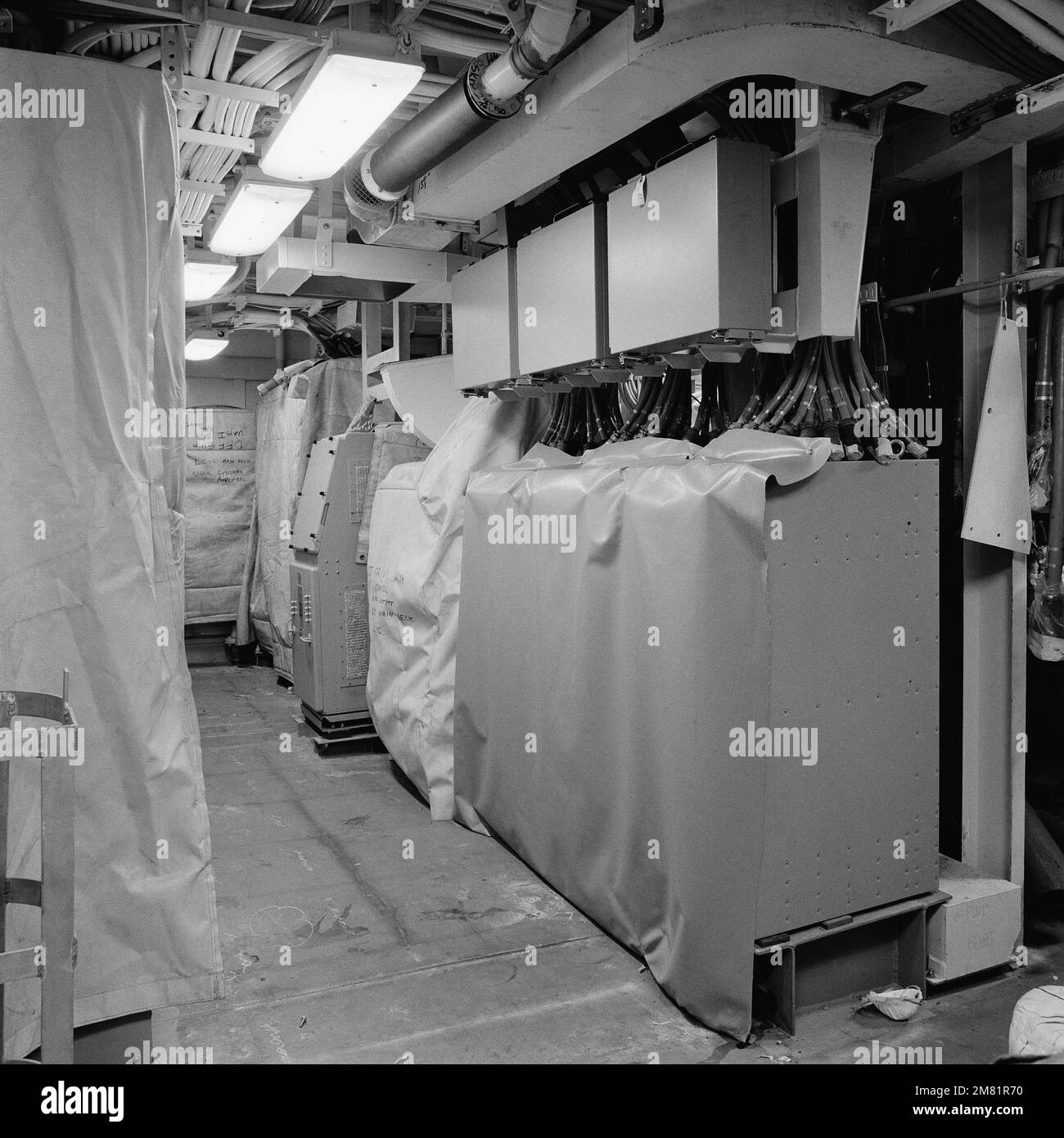 An interior view of the radar, identification friend or foe and combat ...