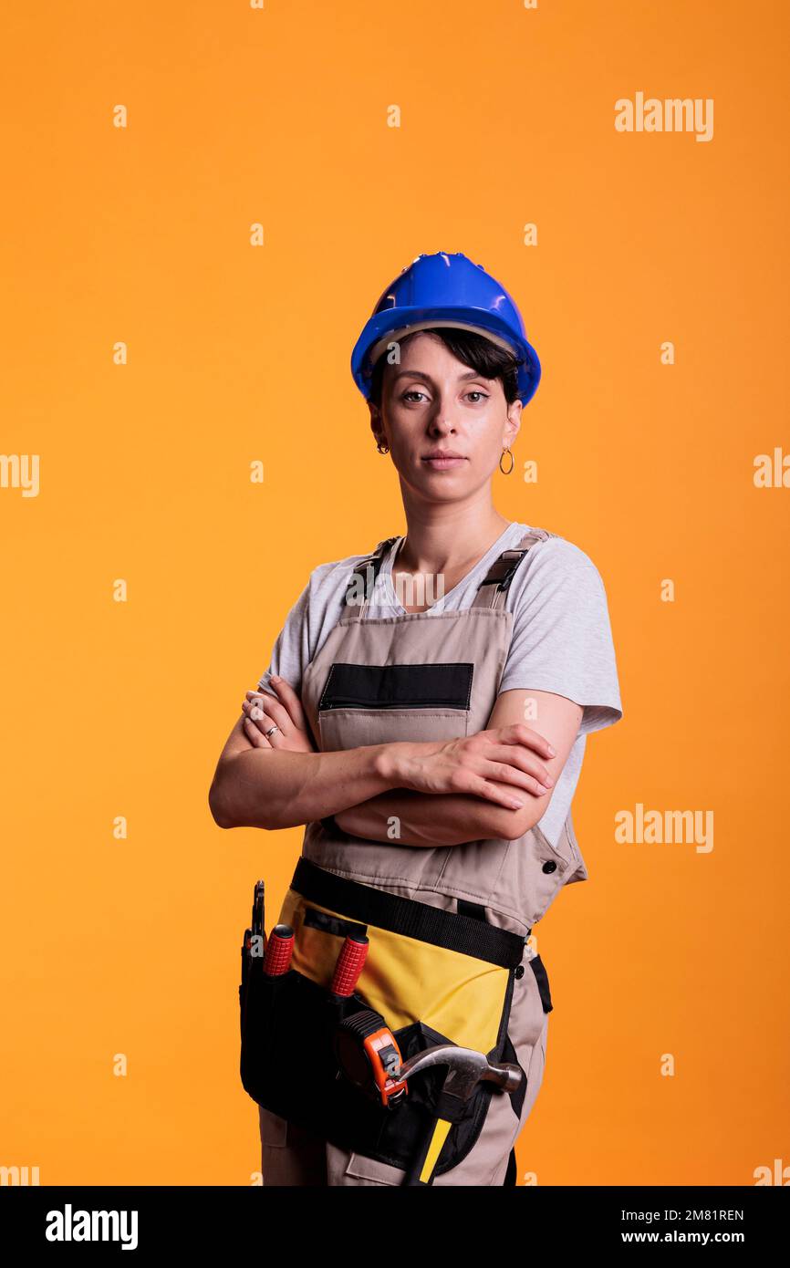 Engineer builder woman in uniform hi-res stock photography and images - Alamy