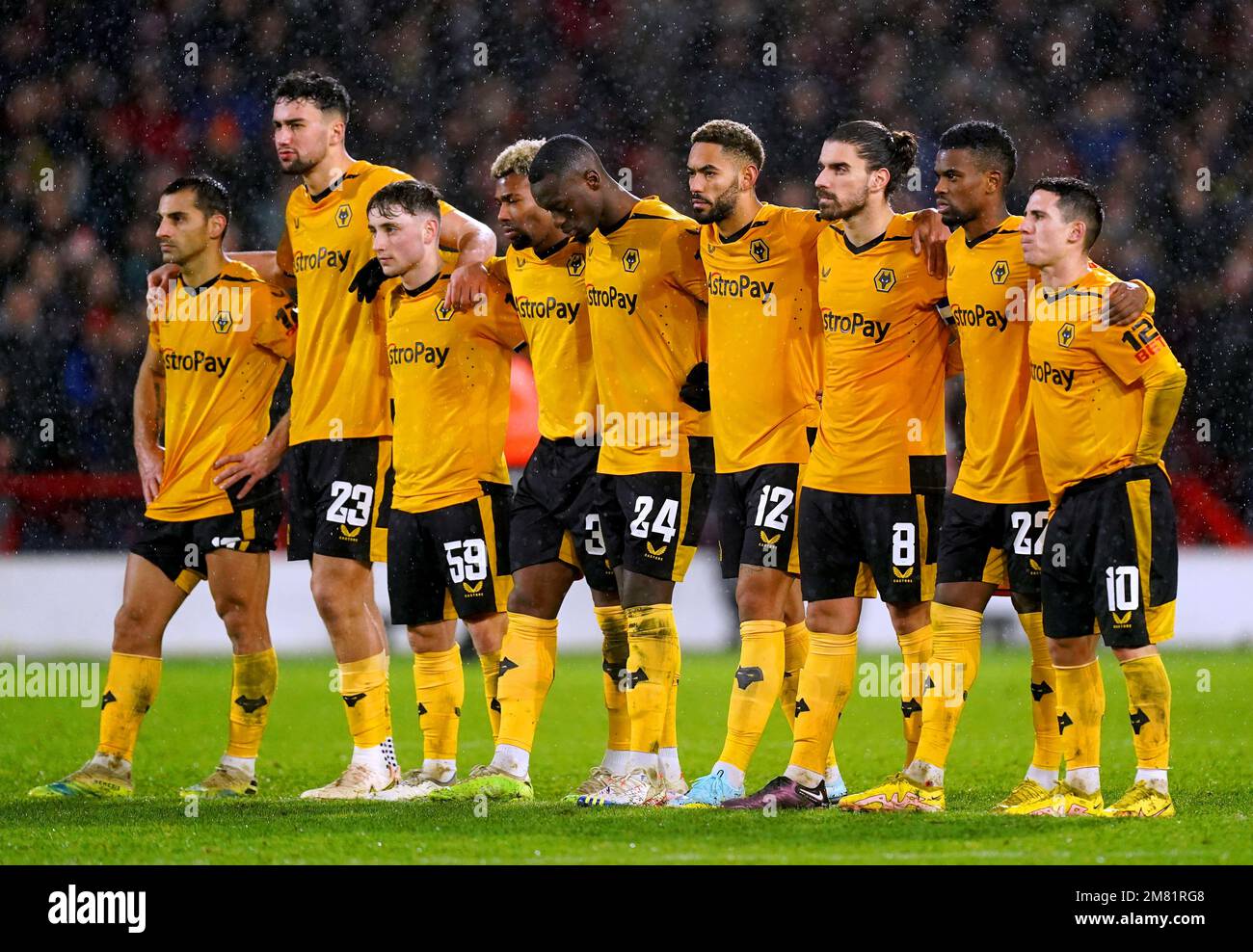 Wolverhampton Wanderers players during the penalty shoot-out of the ...