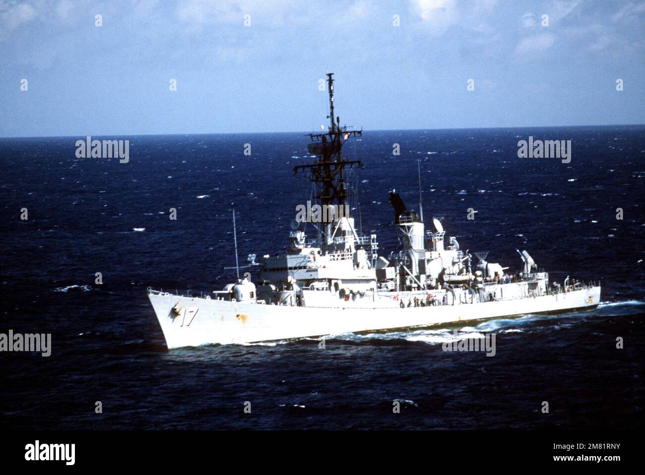 Port view of the guided missile destroyer USS CONYNGHAM (DDG 17 ...