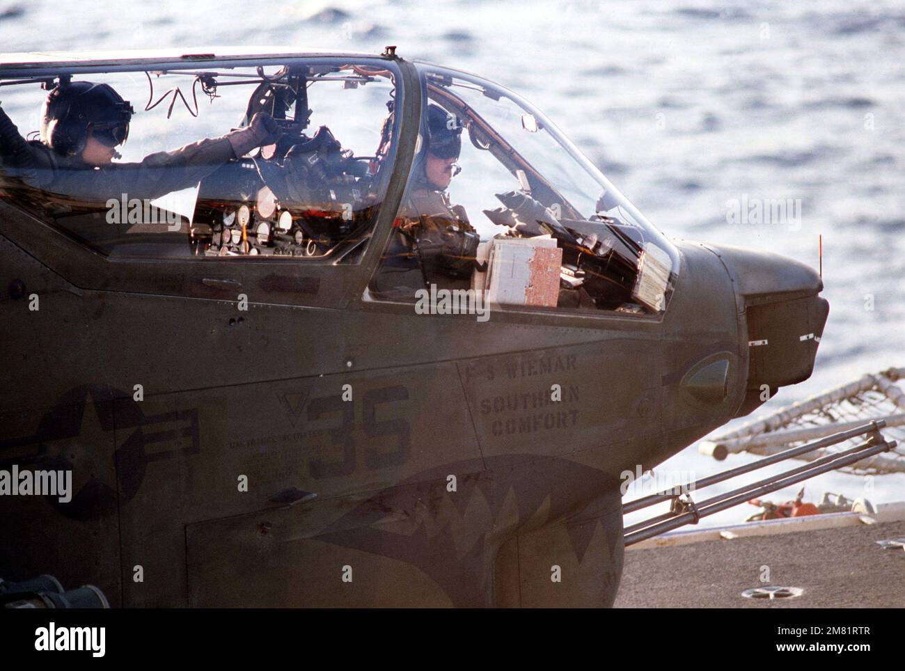 Right side view of a Marine AH-1 Sea Cobra helicopter (front section ...