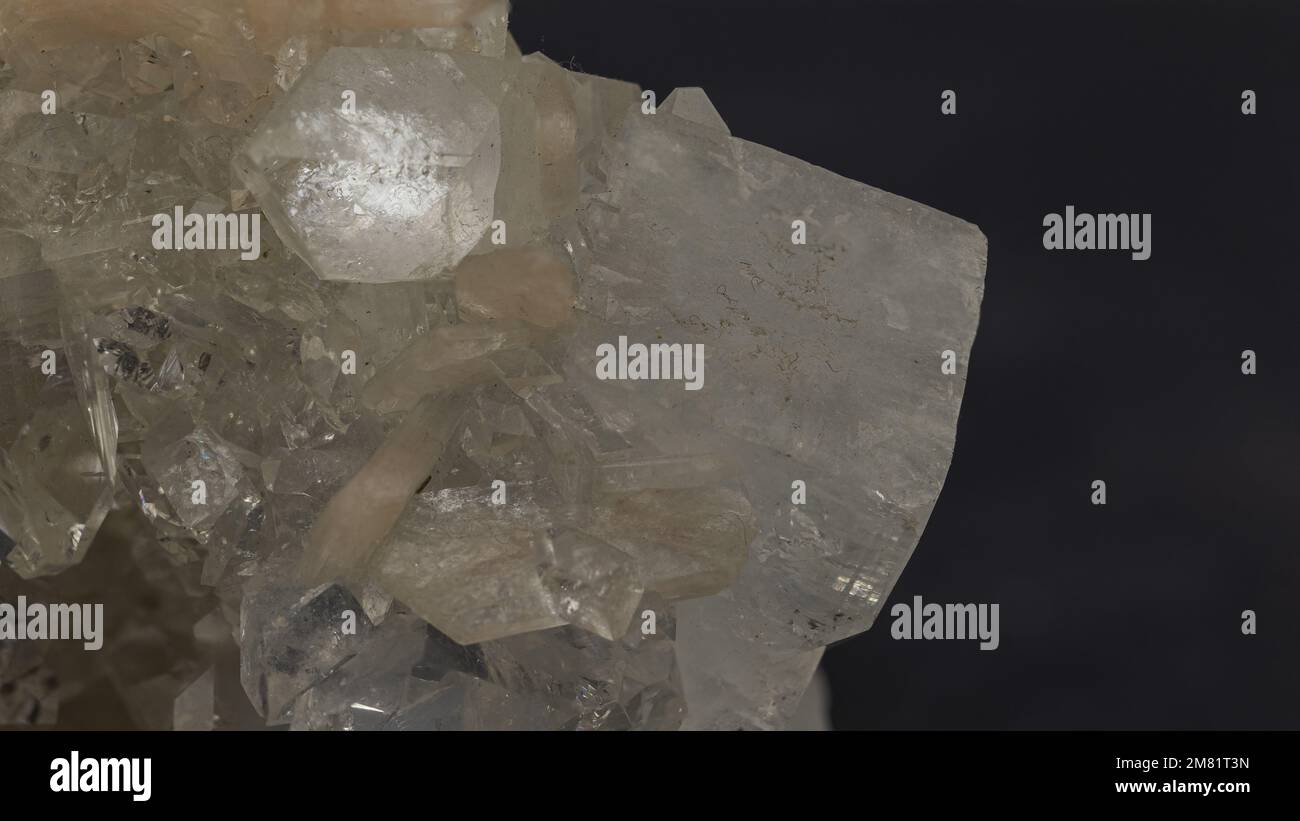 Sample of apophyllite and stilbite on a black background Stock Photo ...